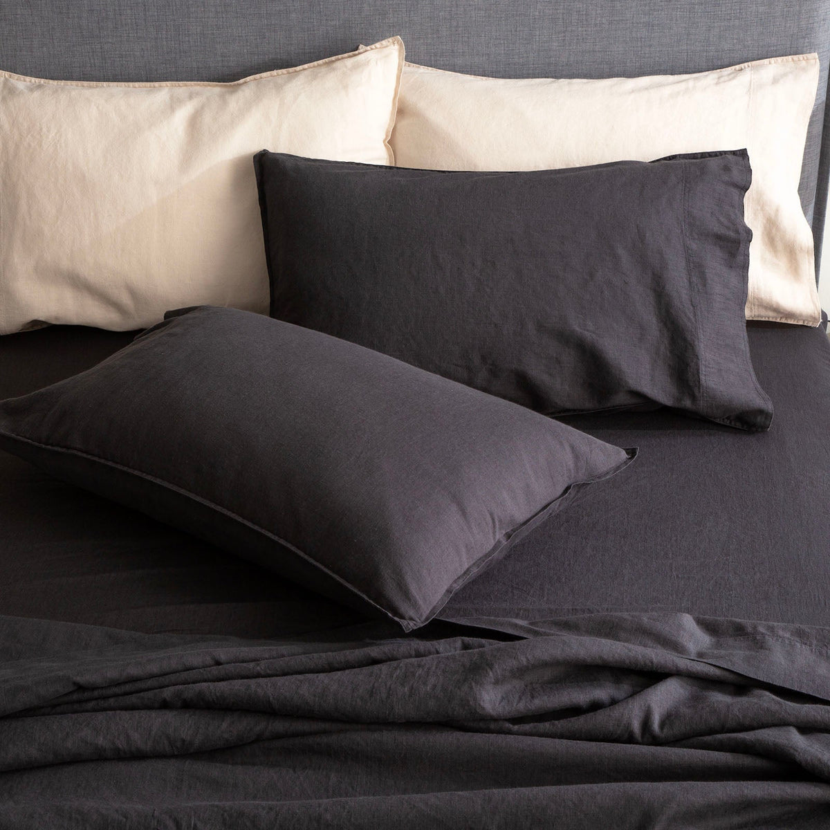 Renee Taylor Cavallo Stone Washed 100 % French Linen Sheet set - Magne