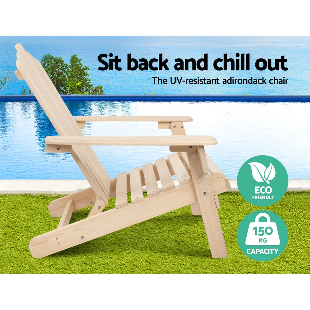 5 Piece Wooden Outdoor Beach Chair and Table Set