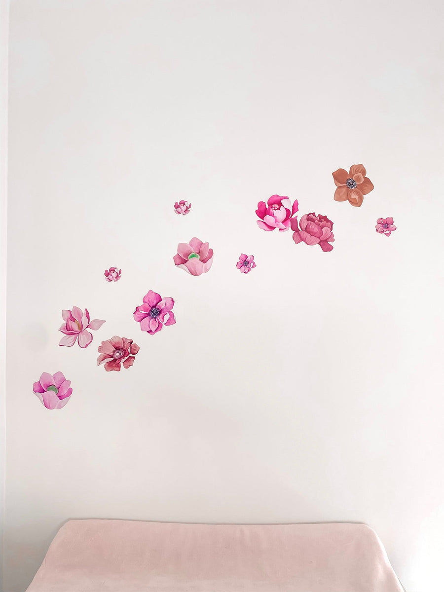 Flower Power Australian Design Hand Painted Peel & Stick, Removable Wa