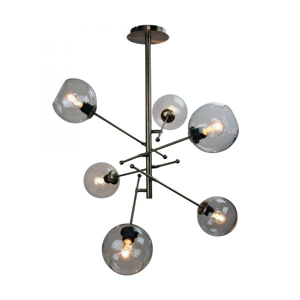 RIPLEY.6 6-Light Satellite Pendant Antique Brass